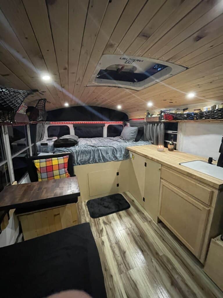 4-Window Short Bus | ’03 Ford e350 7.3L Diesel | Roof Deck & 600w Solar ...