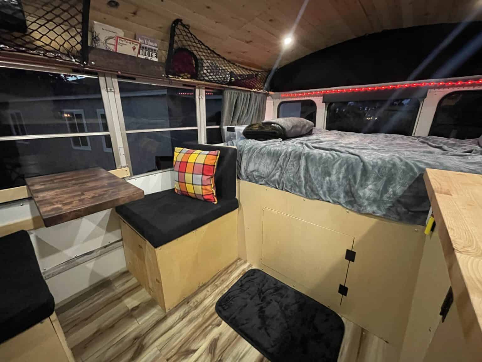 4-Window Short Bus | ’03 Ford e350 7.3L Diesel | Roof Deck & 600w Solar ...