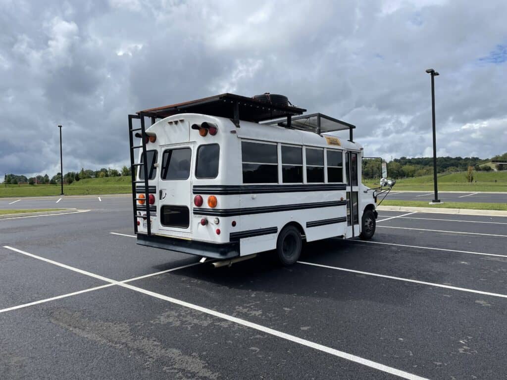 4-Window Short Bus | ’03 Ford e350 7.3L Diesel | Roof Deck & 600w Solar ...
