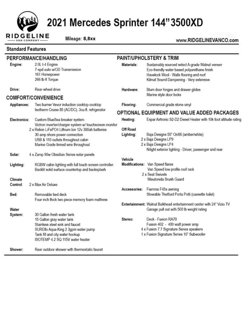 **PRICED TO SELL** 2021 Sprinter 3500XD – Custom Luxury Build - Vanlife ...