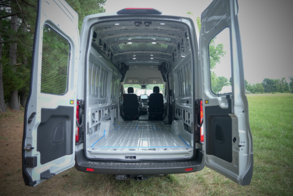 2023 NEW Avalanche Gray AWD Ford Transit High-Roof 148 EXT - Vanlife Trader
