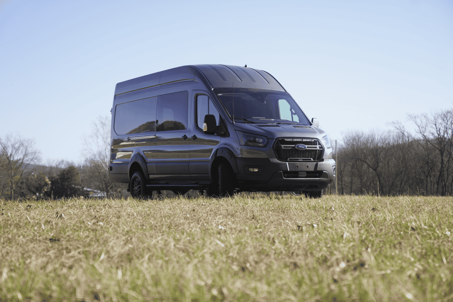 2023 Carbonized Gray Trail Ford Transit 350 High-Roof EXT - Vanlife Trader
